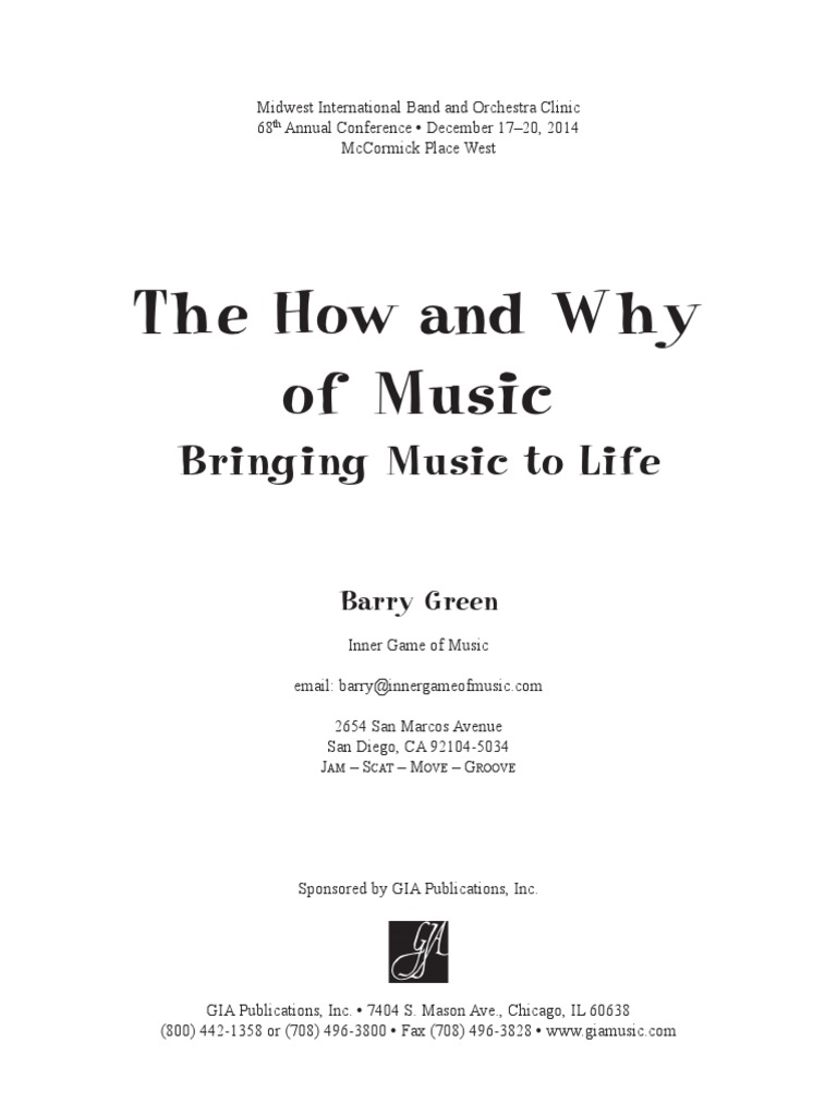 Music Making: Inner and Outer Focus | PDF | Clef | Performing Arts