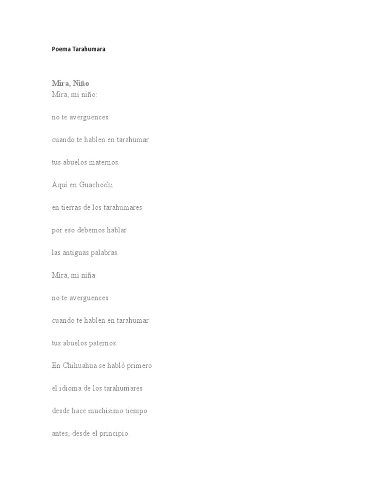 Poema Tarahumara | PDF