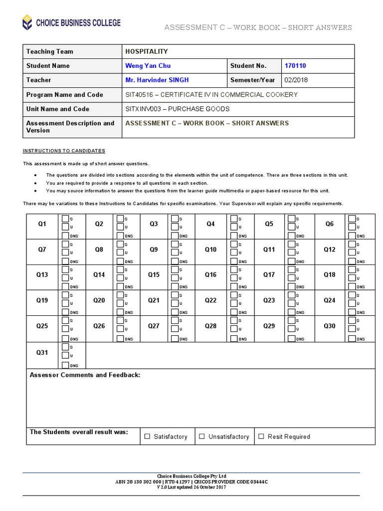 Assessment C - Work Book (Weng Yan Chu) | PDF | Stocks | Contractual Term