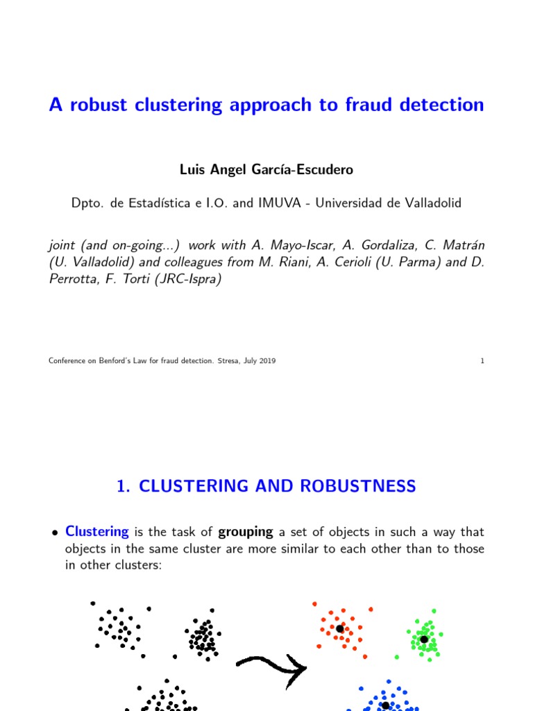 Clustering Fraud Detection | PDF | Robust Statistics | Principal ...