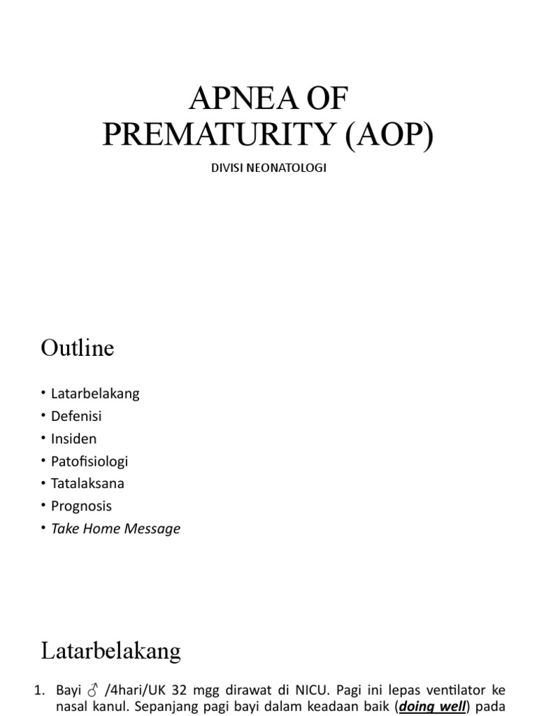 Apnea of Prematurity | PDF