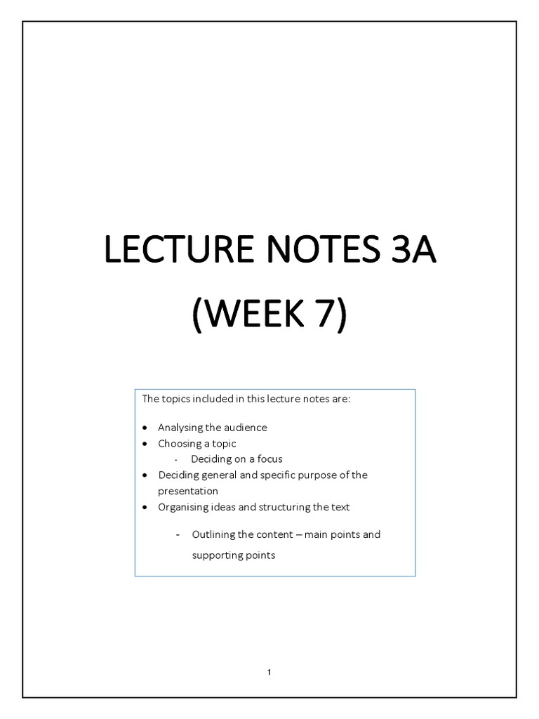 Lpe2301 Lecture Notes 3a Sem2.19.20 | PDF | Brainstorming | Lecture