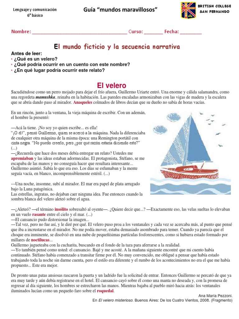 Guia de Comprension de Lectura Lenguaje y Comunicación 6° Básico Mundo ...