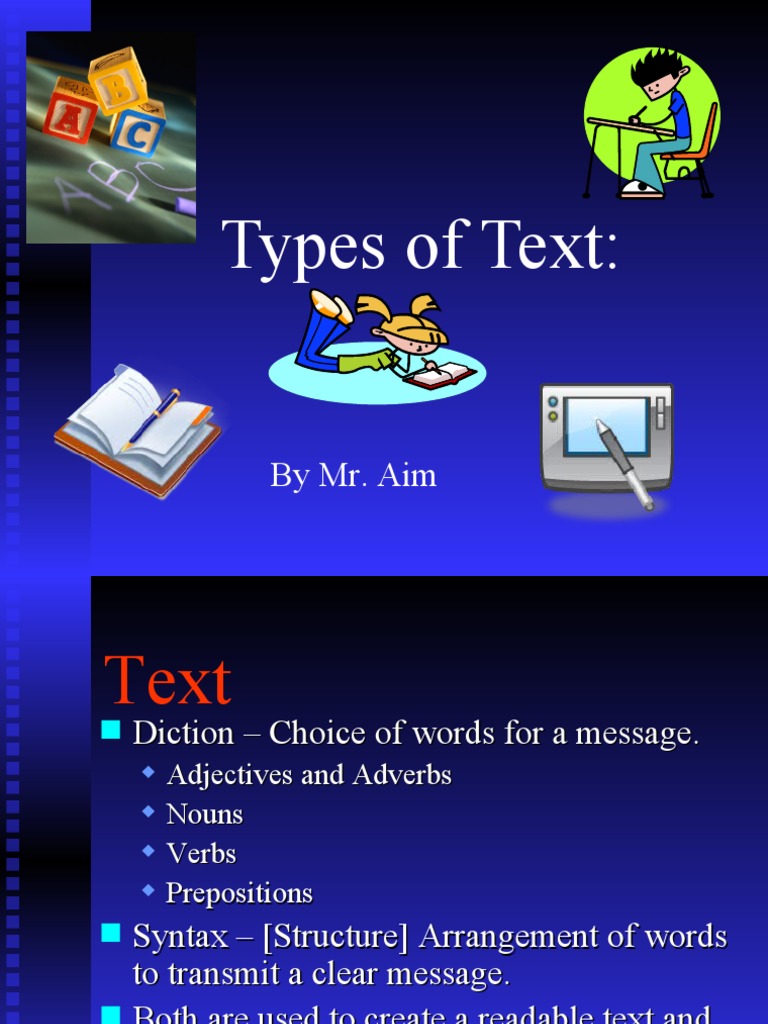 Types of Text:: by Mr. Aim | PDF | Cognitive Science | Human Communication