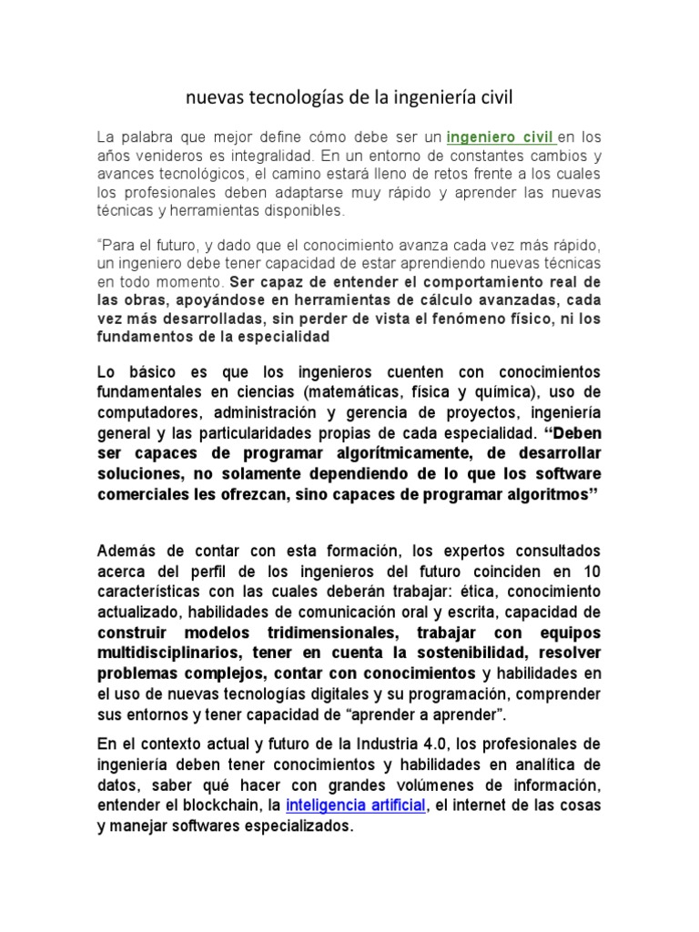 Nuevas Tecnologías de La Ingeniería Civil | PDF | Inteligencia ...