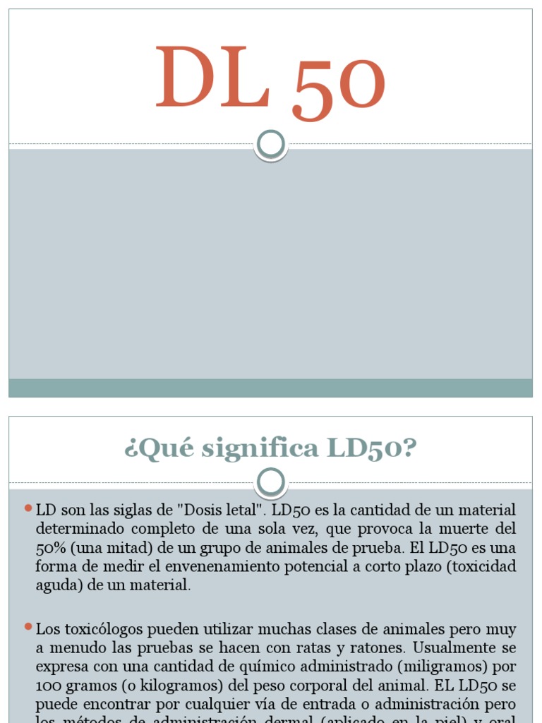 DL50 | PDF | Toxicología | Especialidades Medicas