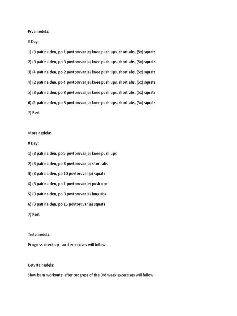 Progress Workout For Beginners | PDF | Wellness