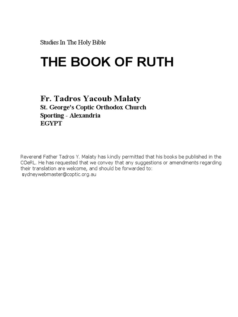 The Book of Ruth | PDF | Ruth (Biblical Figure) | Book Of Ruth