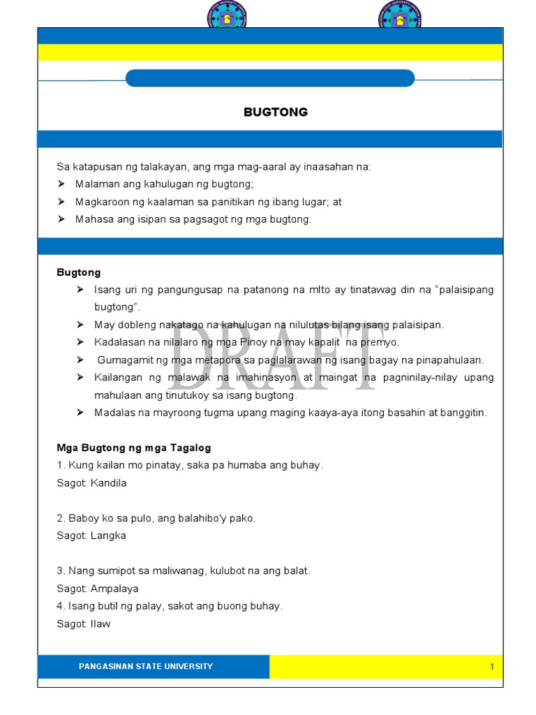 BUGTONG | PDF