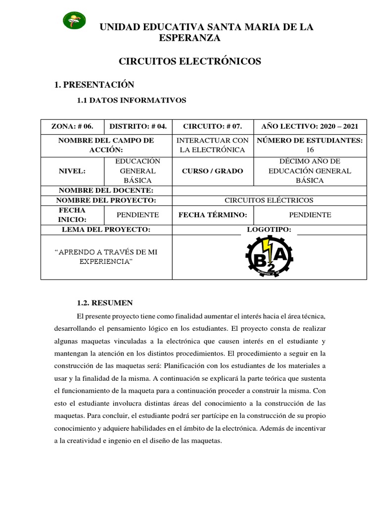 Proyecto Escolar Modelo Uesme 2020 2021 | PDF | Diseño | Maestros