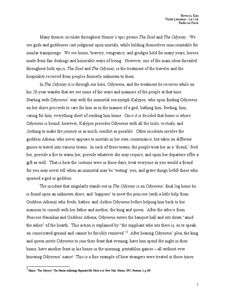 Journal Entry For Odyssey | PDF | Odyssey | Ethnopoetics