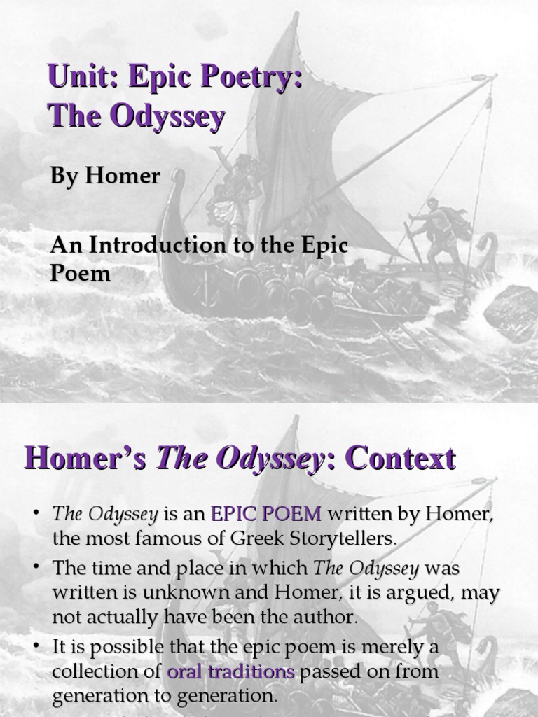 Unit: Epic Poetry: The Odyssey | PDF | Odyssey | Homer