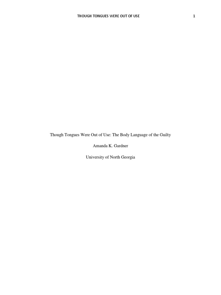 Though Tongues Were Out of Use - The Body Language of The Guilty | PDF ...