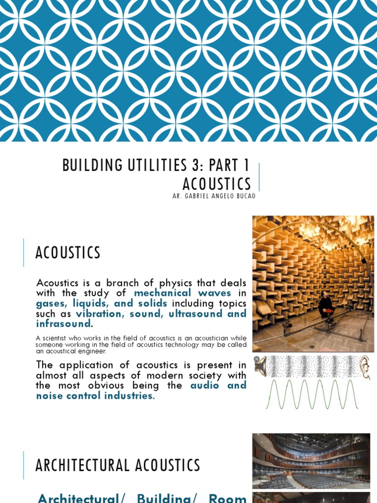 Building Utilities 3: Part 1 Acoustics: Ar - Gabrielangelobucad | PDF ...
