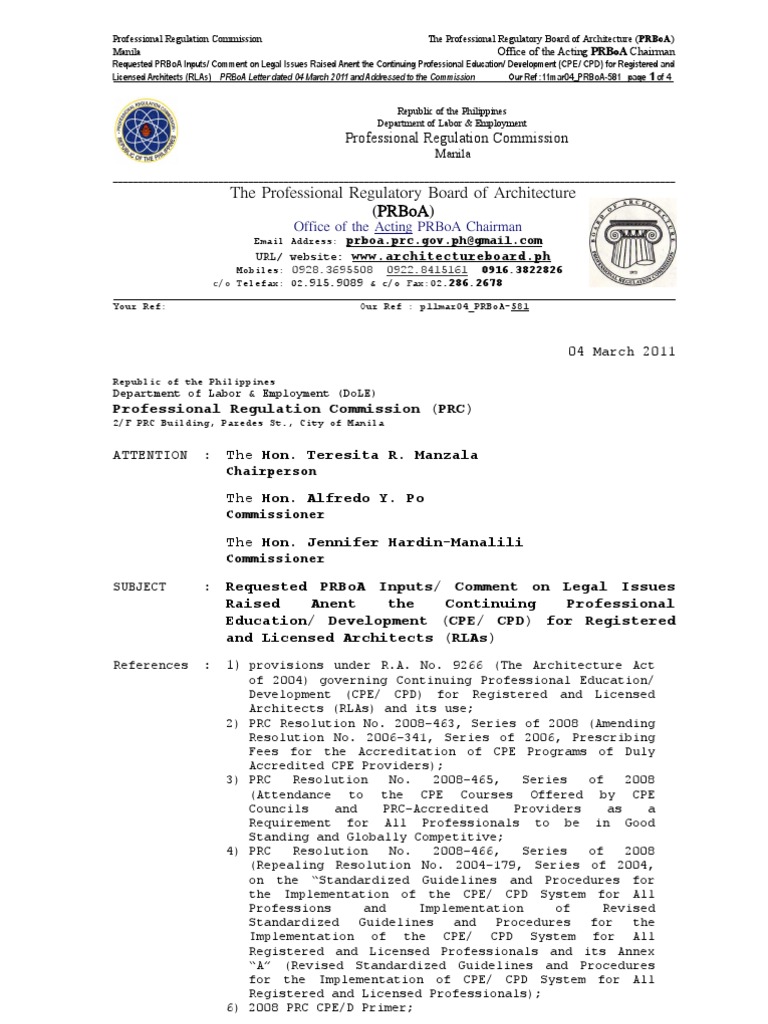 PRBoa Comments On CPD - E | PDF | Public Law | Virtue