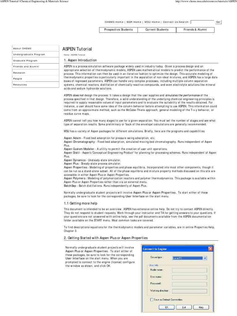 ASPEN Tutorial - Chemical Reactors | PDF | Mathematical Model | Simulation