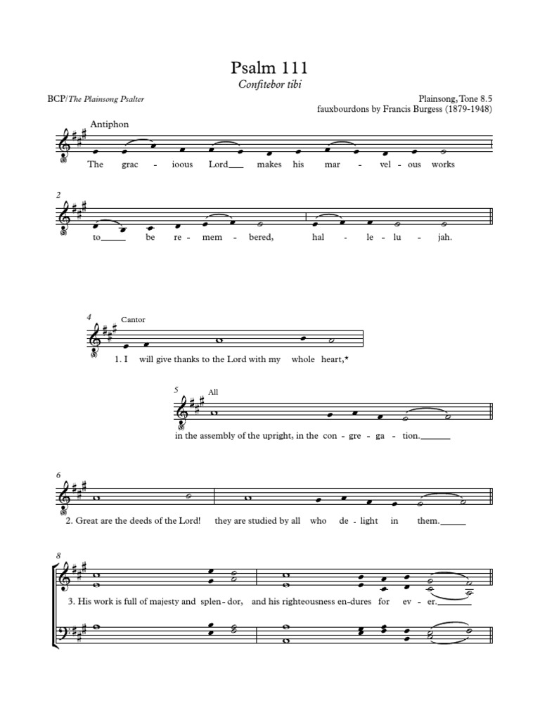 2 - Psalm 111 With Fauxbourdons | PDF | Religious Music | Christian ...