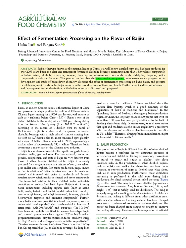 Liu 2018 | PDF | Fermentation | Alcoholic Drinks