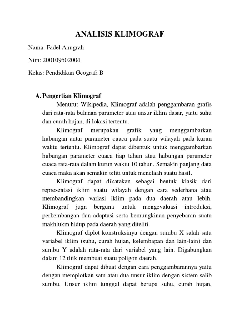Analisis Klimograf Di Daerah | PDF