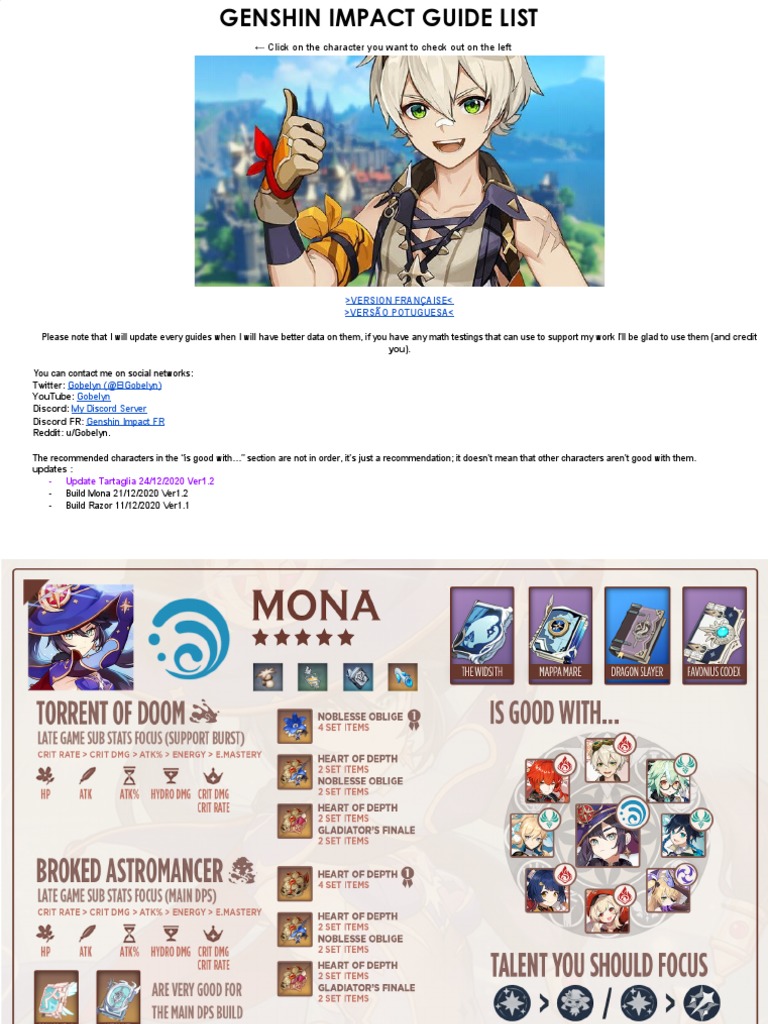 Genshin Impact Guide List - en - 1 | PDF