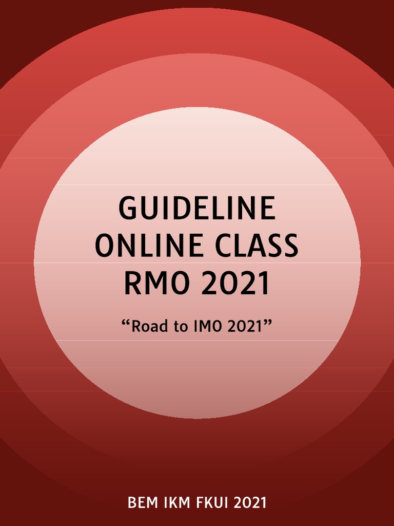 Guideline Online Class RMO 2021 | PDF