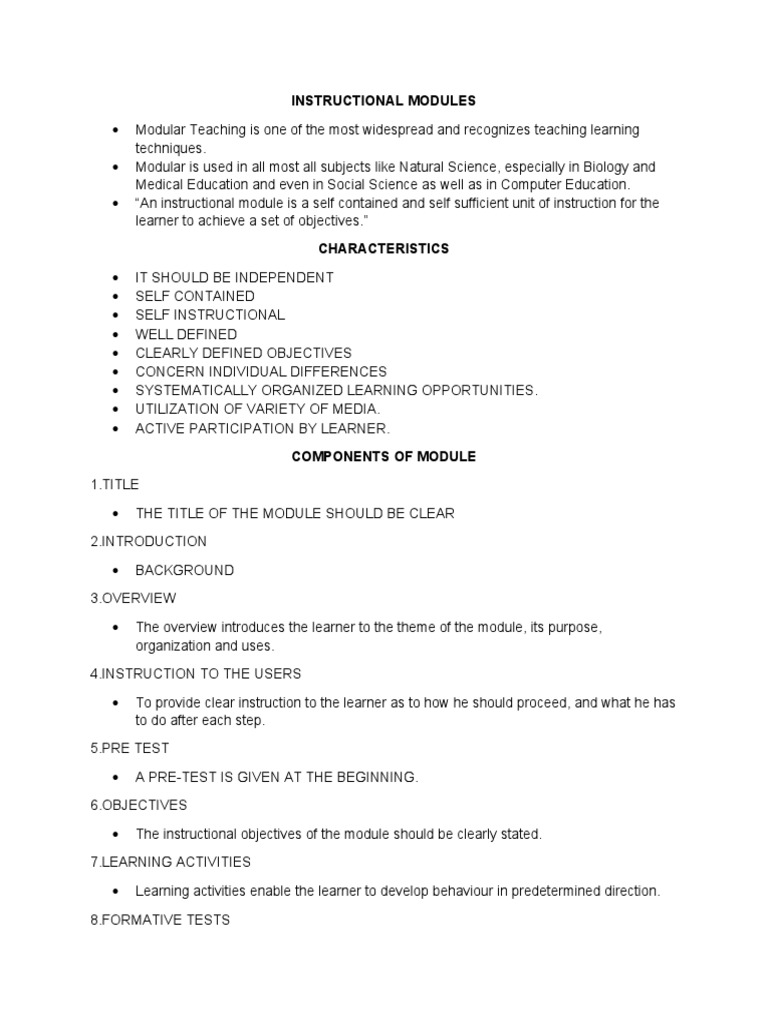 Instructional Modules | PDF | Modularity | Human Nature