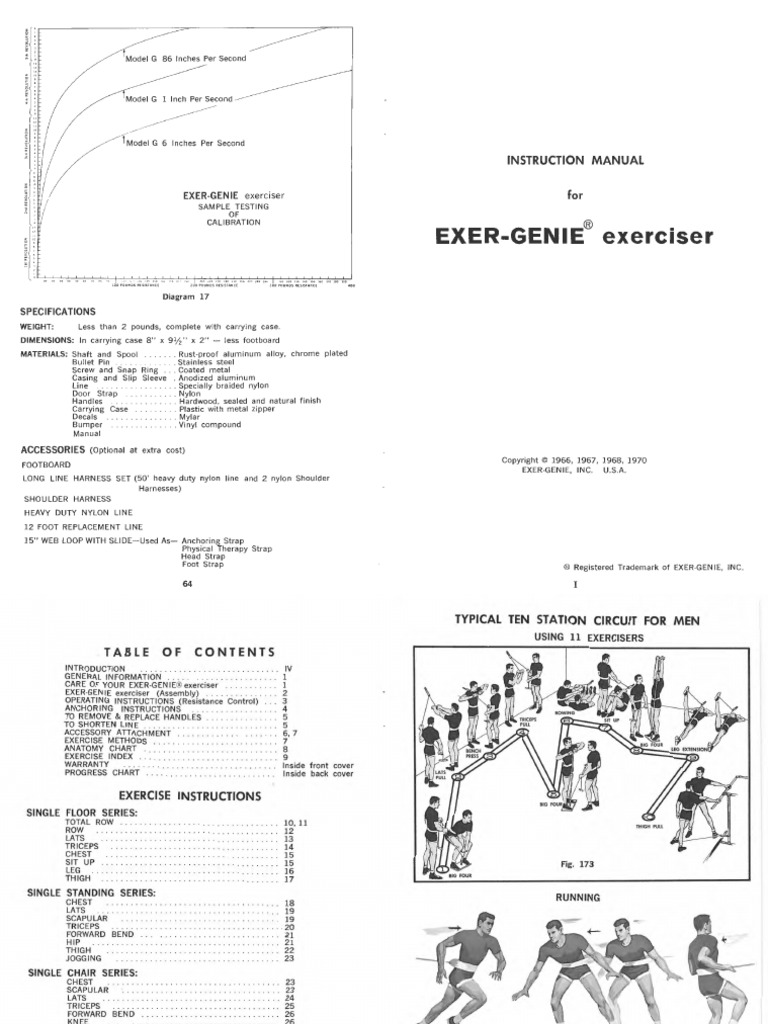 Exergenie Circa 1970 Manual | PDF | Arm | Anatomical Terms Of Motion