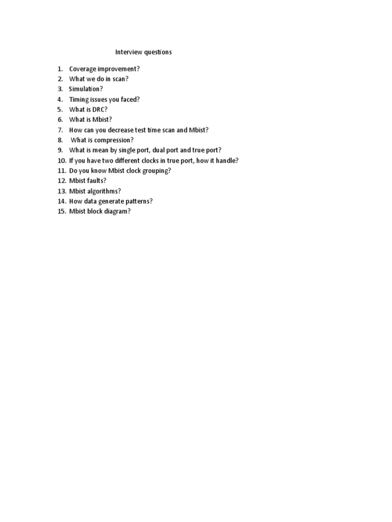 Interview Questions DFT | PDF