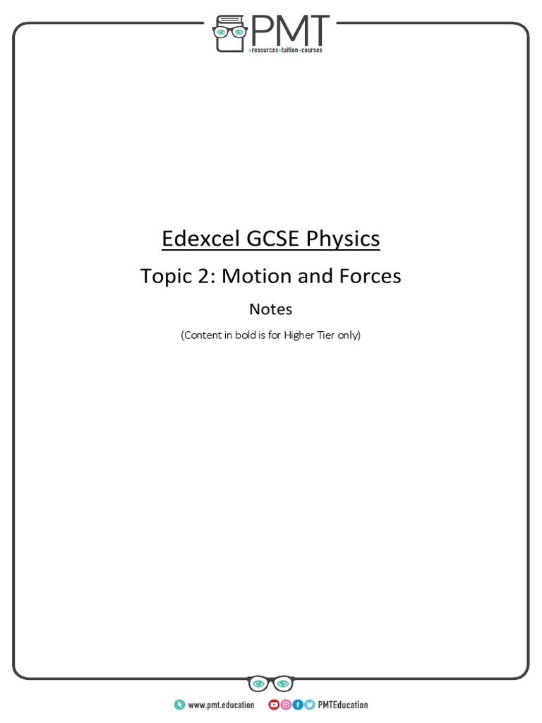 Summary Notes - Topic 2 Edexcel Physics GCSE | PDF | Acceleration | Force