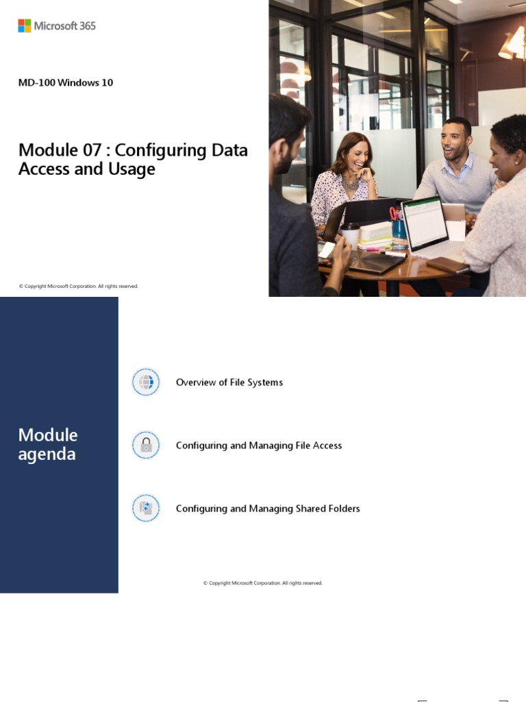 Module 07: Configuring Data Access and Usage: MD-100 Windows 10 | PDF | File System | Computer File