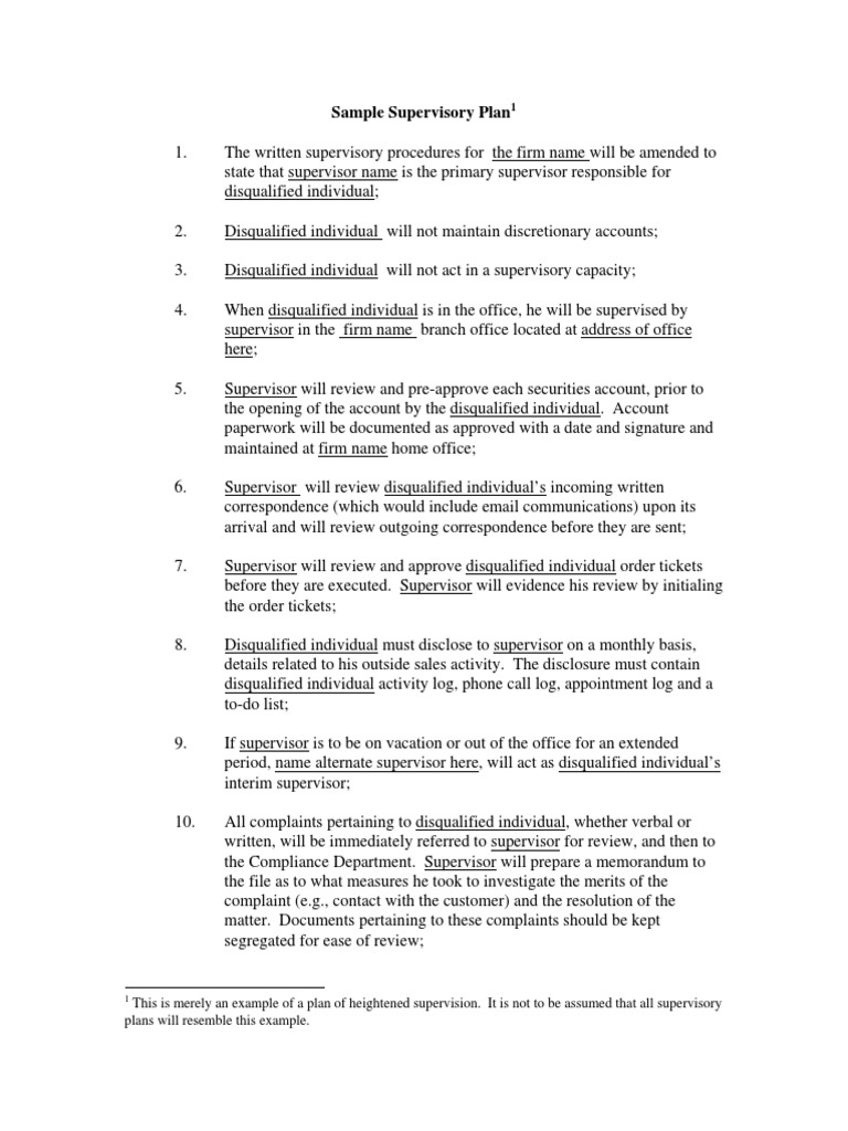 Sample Supervisory Plan | Descargar gratis PDF | Common Law | Public Law
