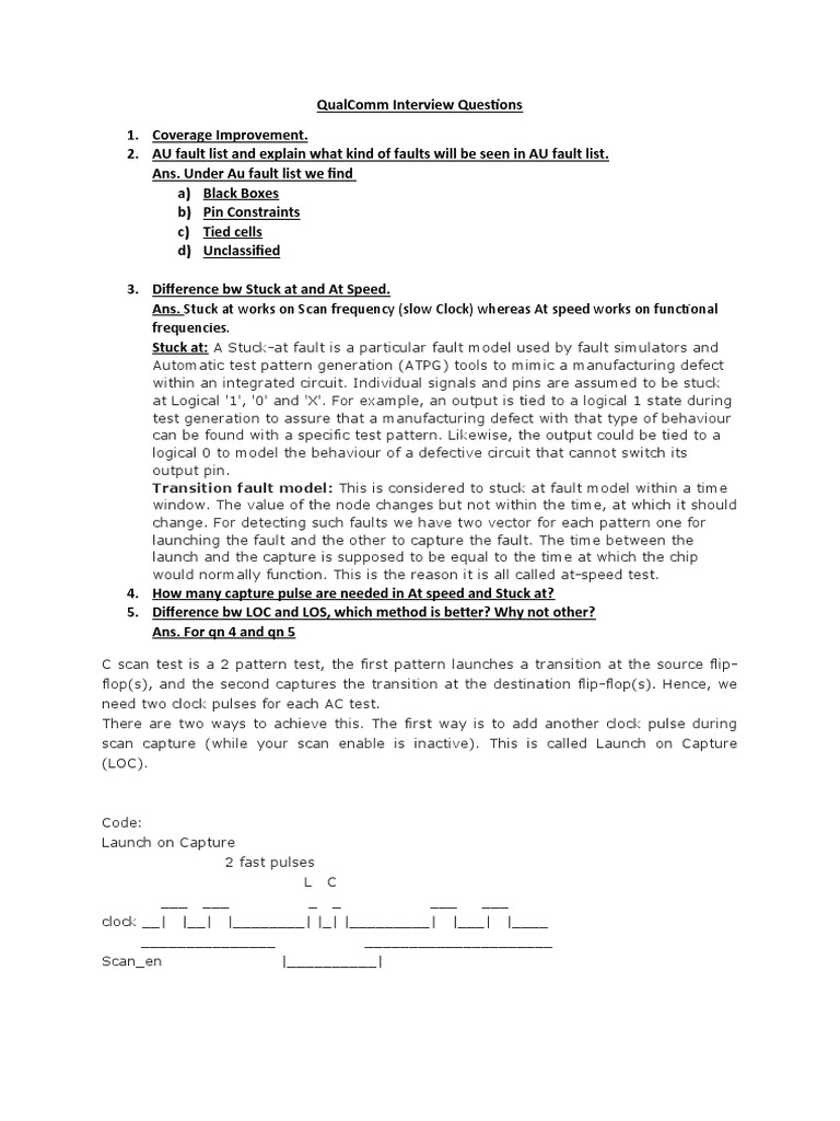 QC Interview Qns DFT | PDF | Electrical Engineering | Electronic Circuits