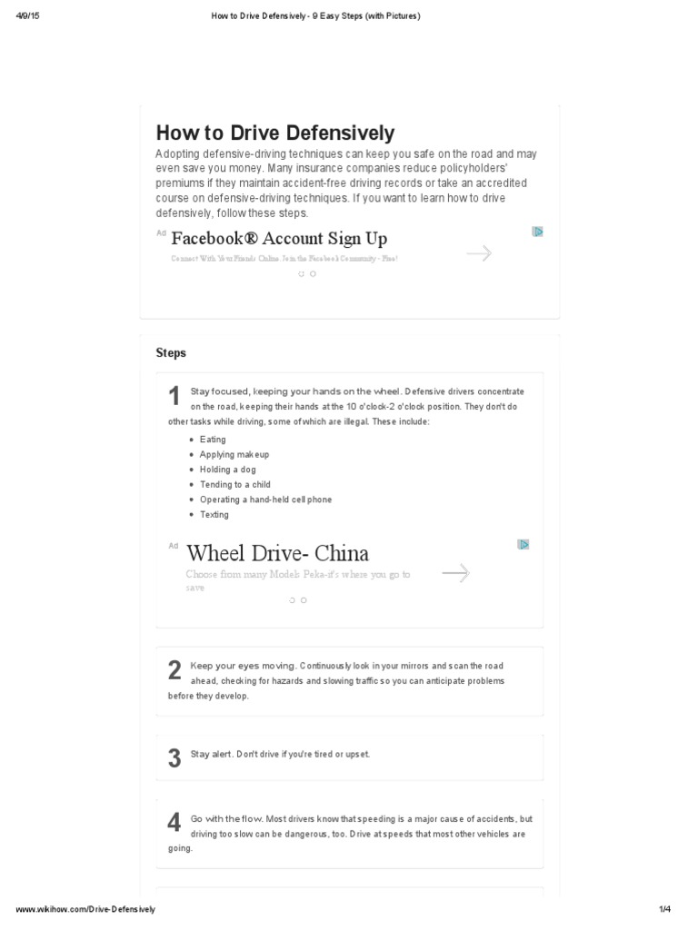 How To Drive Defensively - 9 Easy Steps (With Pictures) | PDF | Road ...