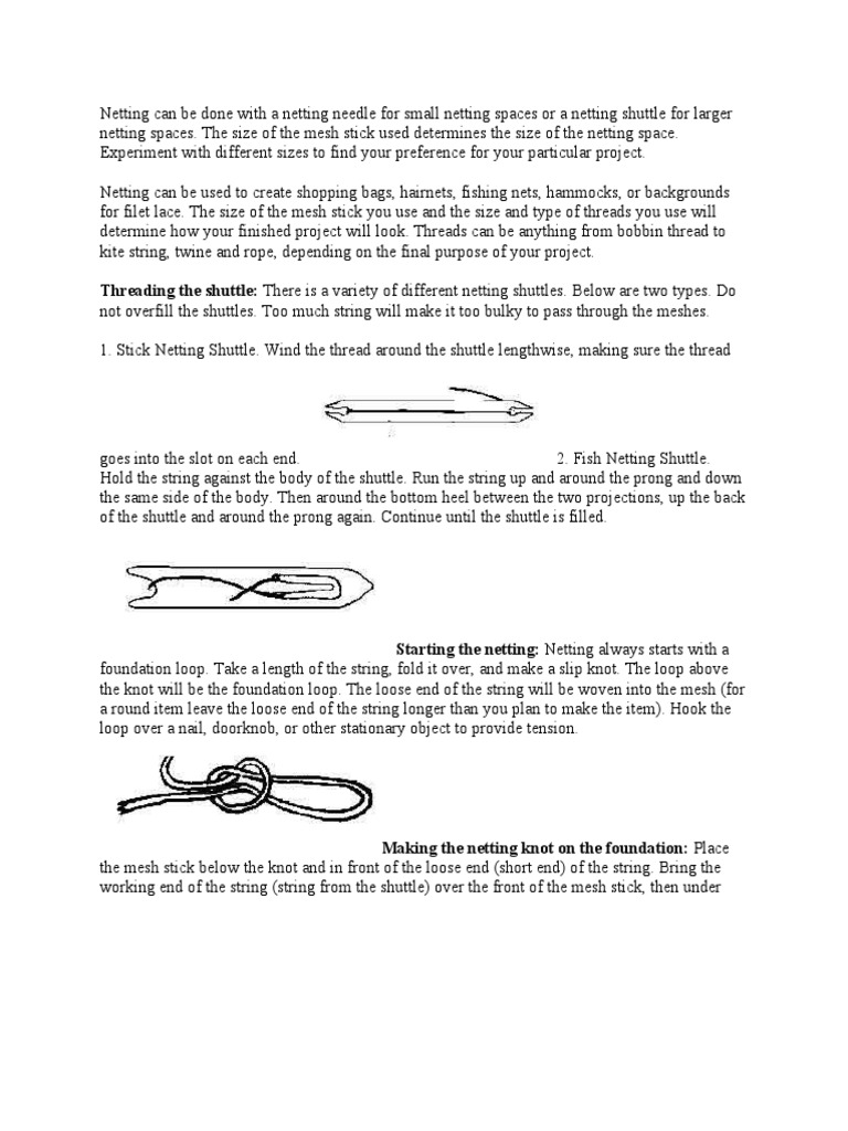 Threading The Shuttle: There Is A Variety of Different Netting Shuttles ...