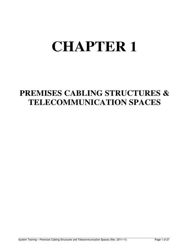 TE/AMP System Training Ch. 1 Premises Cabling Structures and ...