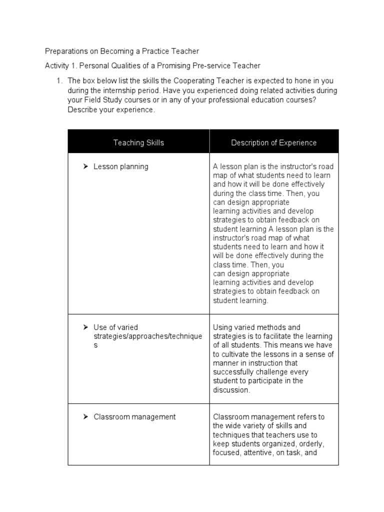 Becoming a Practice Teacher: Key Insights | PDF | Teachers | Classroom ...