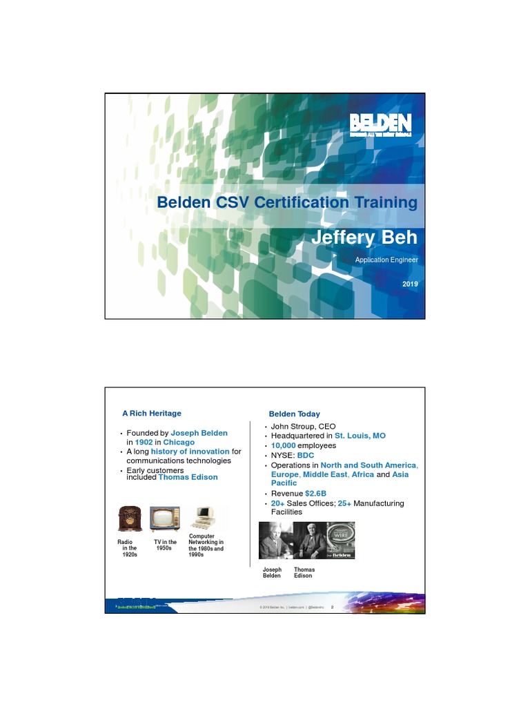 Belden Systems CSV 2019 - Presentation | PDF | Computer Network ...