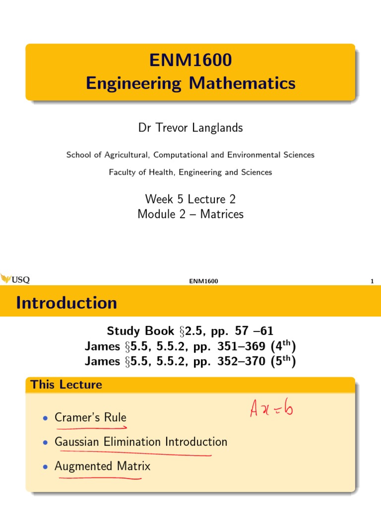 ENM1600 Engineering Mathematics: DR Trevor Langlands | Descargar gratis ...