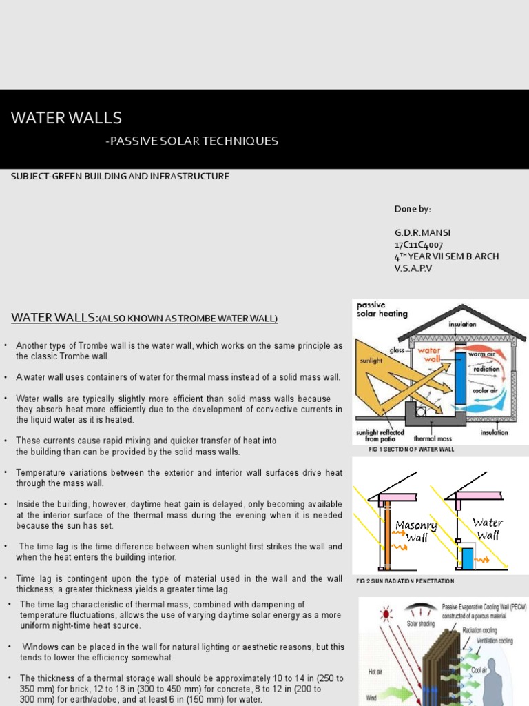 Water Walls: - Passive Solar Techniques | PDF | Solar Energy | Heat