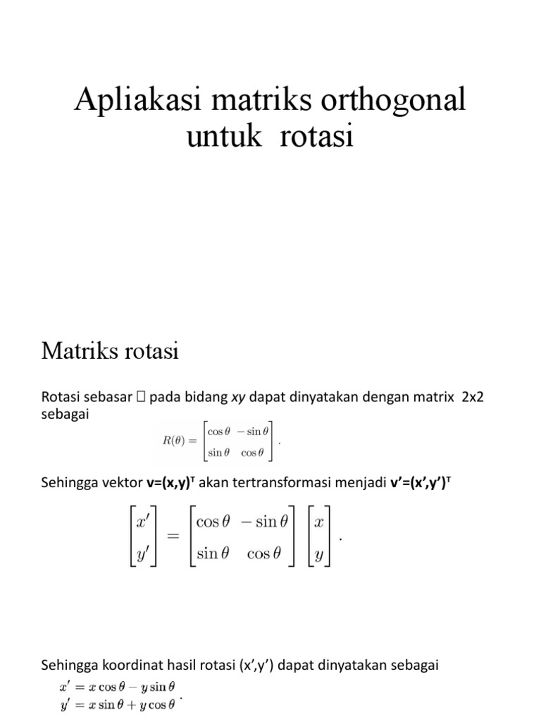 Matriks Rotasi | PDF