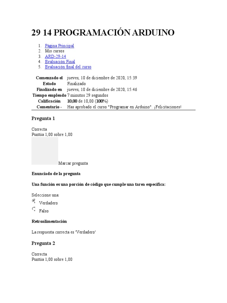 Examen Final | PDF | Arduino | Programación de computadoras