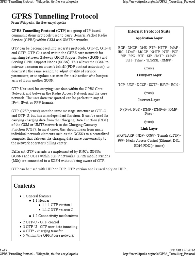 GPRS Tunnelling Protocol | Internet Standards | Computer Network