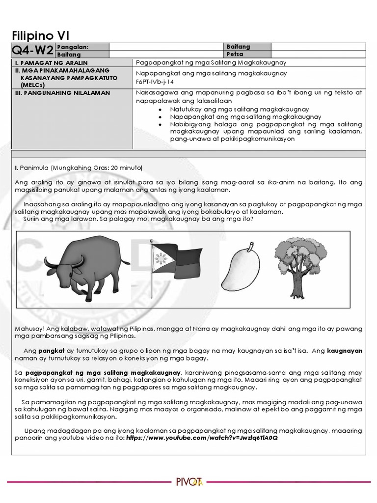 Q4 Filipino 6 Week2 | PDF