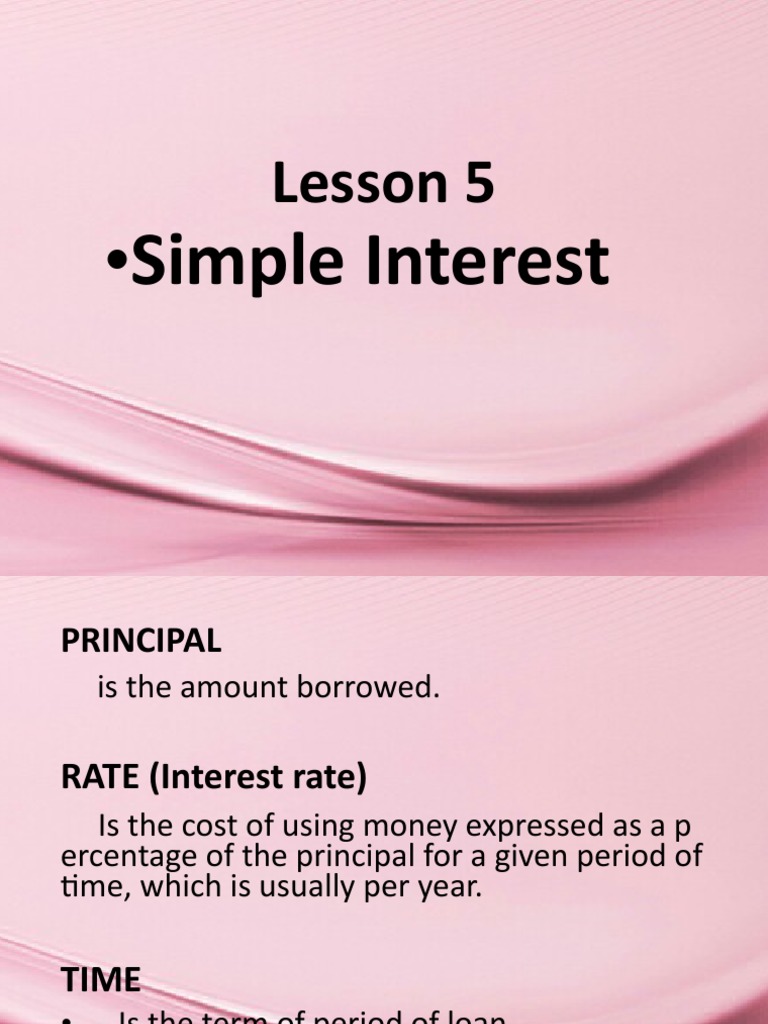 Lesson 5 (Business Math) | PDF | Personal Finance | Interest