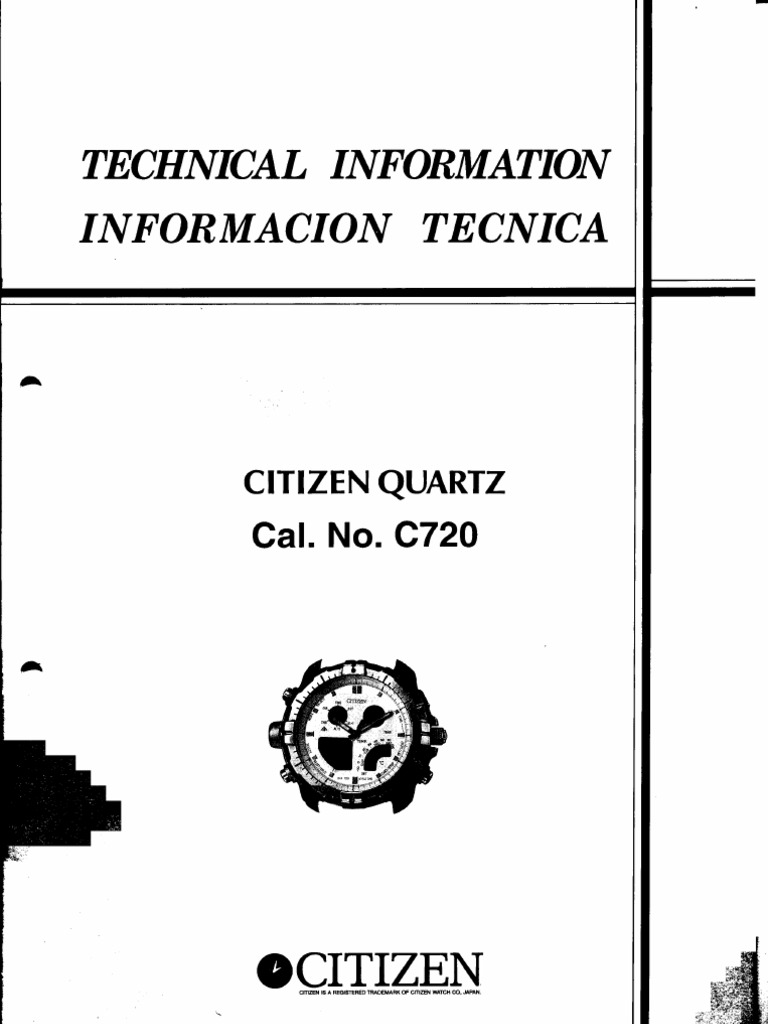 Citizen Quartz Watch C720 Technical Manual | PDF | Fahrenheit | Celsius