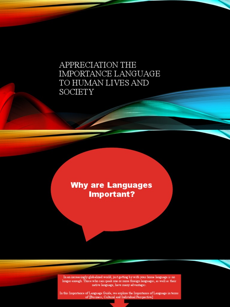 Appreciation The Importance Language To Human Lives | PDF | Idea ...