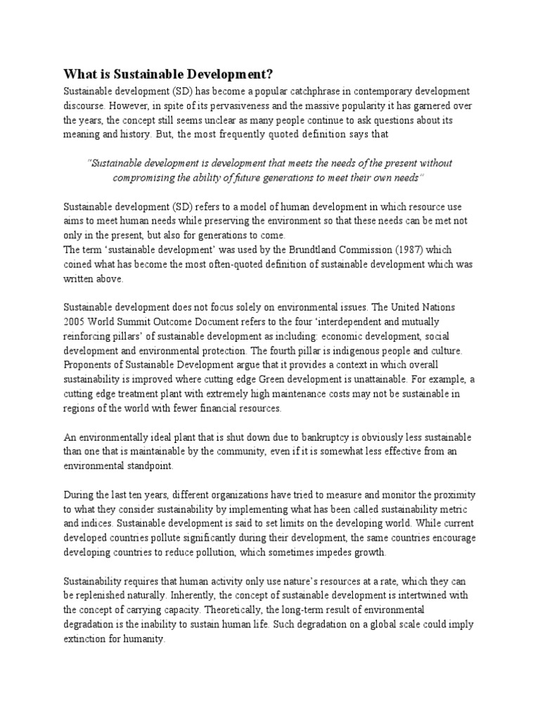 What Is Sustainable Development | PDF | Sustainability | Sustainable ...
