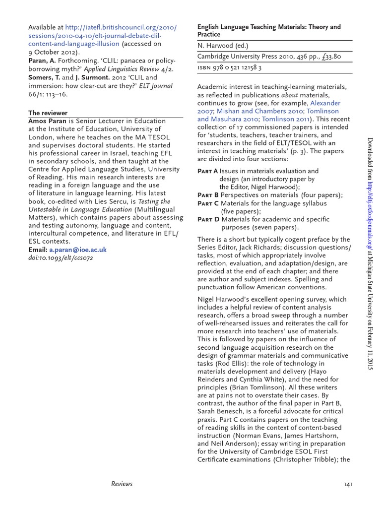 English Language Teaching Materials Theory and Practice | PDF | English ...