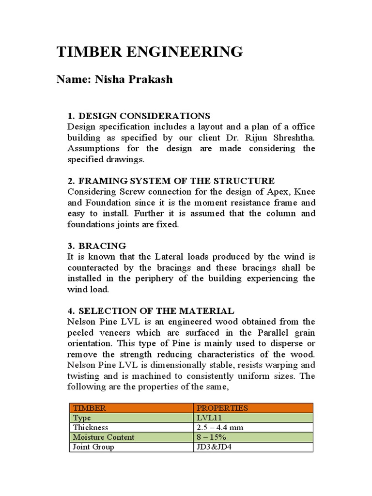 Timber Engineering: Name: Nisha Prakash | PDF | Lumber | Strength Of ...