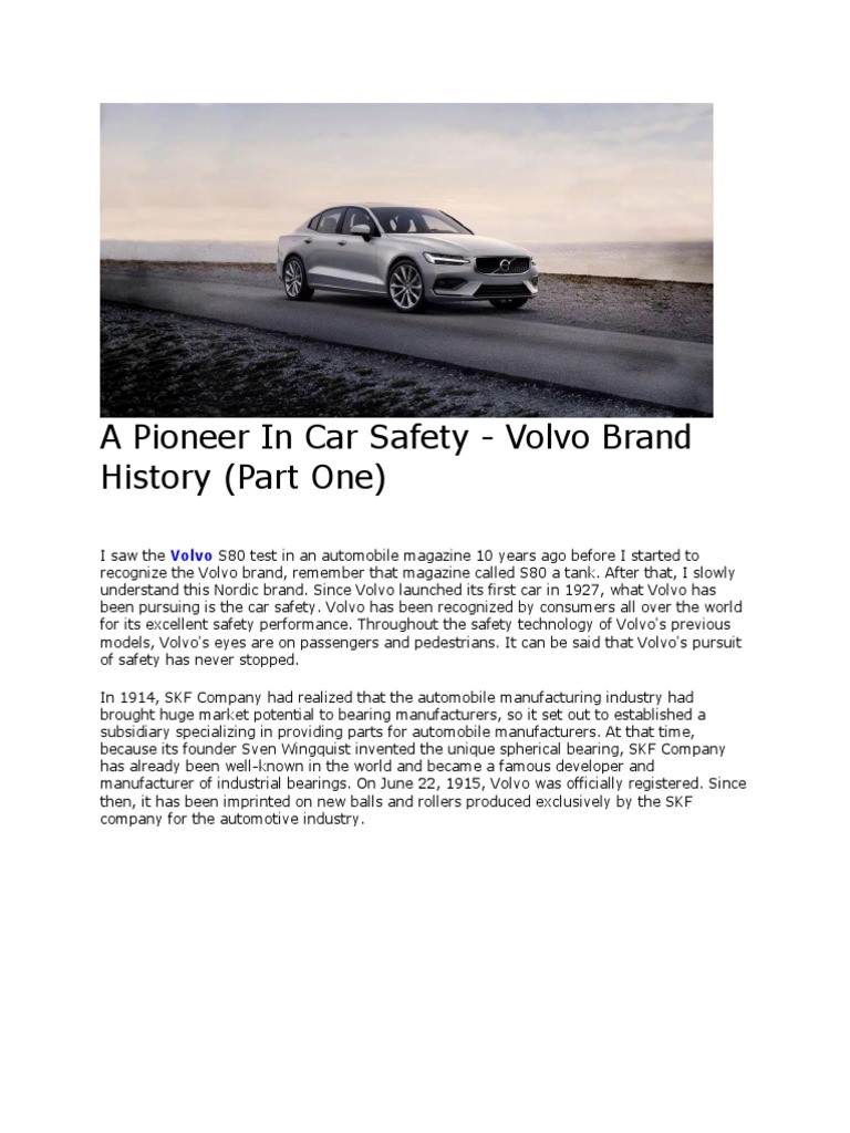 Volvo's Legacy in Car Safety History | PDF | Car | Seat Belt
